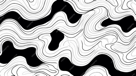 Premium Vector Abstract Black And White Background With A Pattern Of Curved Lines