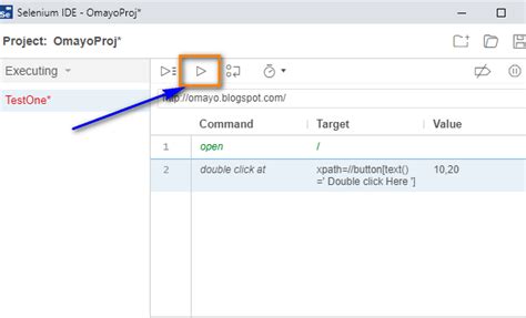 New Selenium IDE Double Click At Command QAFox
