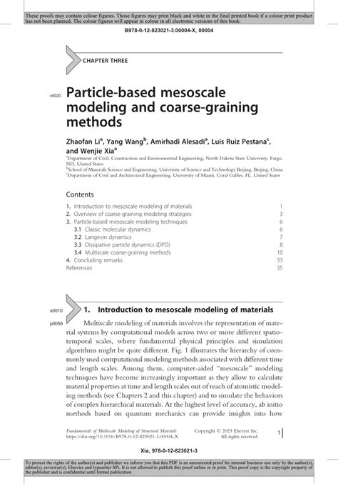 pdf particle based mesoscale modeling and coarse graining methods