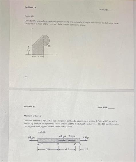 Solved Problem 19 Your Ans Centroids Consider The Shaded