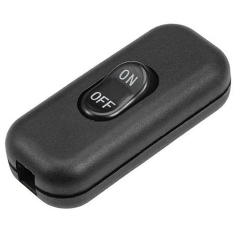 6a 250v Cord Rocker Intermediate Inline Switch For Electric Lamps Power Cables Black On Off