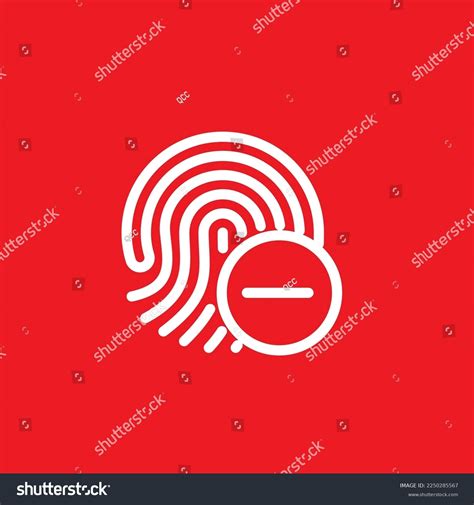 Remove Fingerprint Icon Graphic Resource Template Stock Vector Royalty Free 2250285567