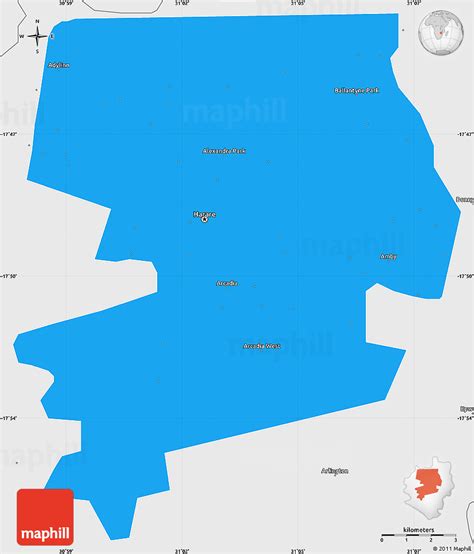 Political Simple Map Of Harare Urban Single Color Outside Borders And Labels