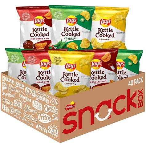 Lays Kettle Cooked Potato Chips Variety Pack 085 Ounce Pack Of 40