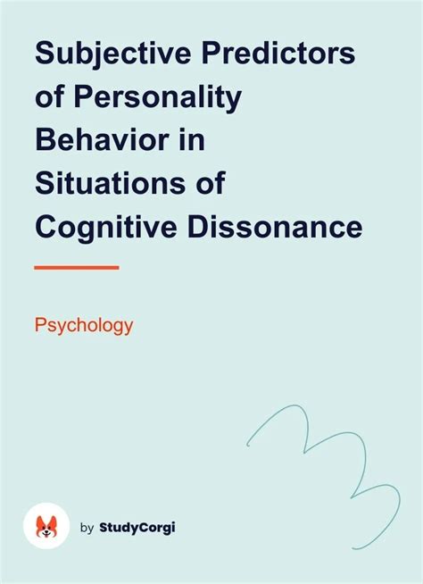 Subjective Predictors Of Personality Behavior In Situations Of