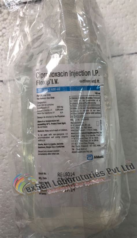 Floxip Ciprofloxacin Injection Infusion 200mg 100ml — Exselllaboratories Pvt Ltd