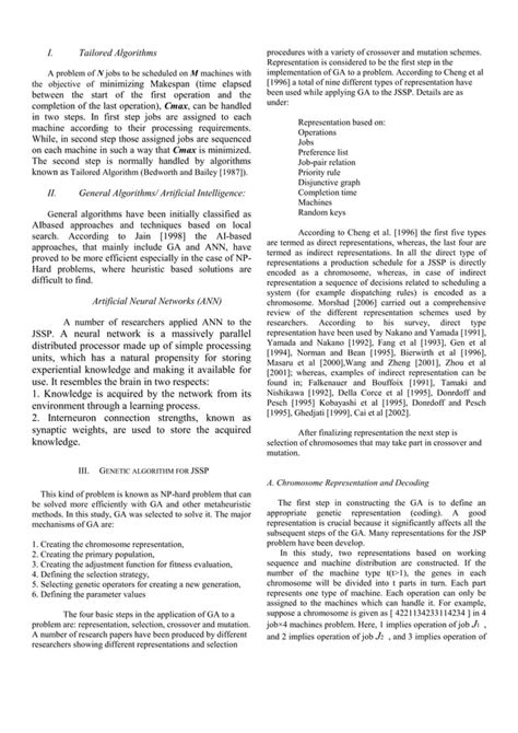 Job Shop Scheduling Problem Using Genetic Algorithm Docx Web Development Internet