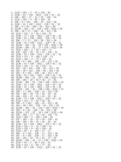 100 Complex Calculations Pdf