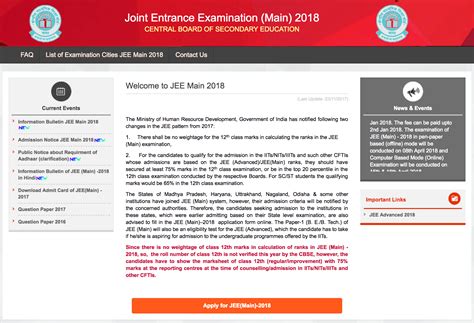 JEE Main 2018 Registrations Started College Pravesh