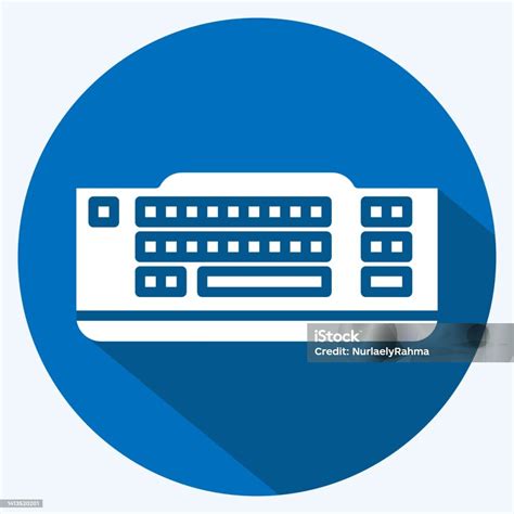 Ikon Keyboard Cocok Untuk Simbol Komponen Komputer Gaya Bayangan Panjang Desain Sederhana Dapat