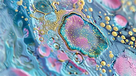 Premium Photo Closeup Of A Microscope Slide With Magnified Cells