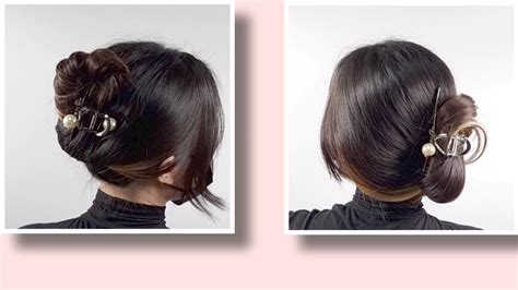 2가지 집게핀 올림머리 숱많은머리 집게핀 하는방법 느슨한 꾸안꾸 집게핀헤어 Youtube