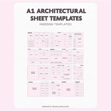 A1 Architectural Sheet Templates Indesign Templates Learn Architecture Online