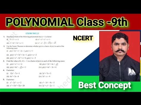 Polynomial Class Th NCERT Exercise All Questions Solved Polynomial Ncert