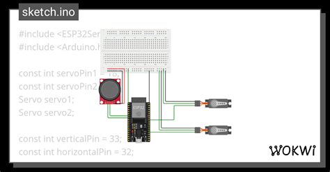 Servo Motor Control Joystick Wokwi Esp32 Stm32 Arduino Simulator