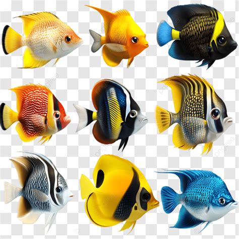 맑은 물에서 수영하는 열대 물고기의 아름다운 구색 열대어 수족관 물고기 이국적인 물고기 Png 일러스트 및 이미지 에 대한