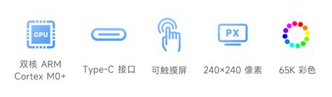 Rp2040微控制器触摸液晶开发板 带128寸圆形lcd触控屏幕 小板型加速度与陀螺仪传感器开发板