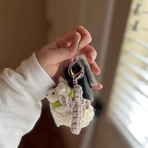 Macrame Cross Keychain Etsy