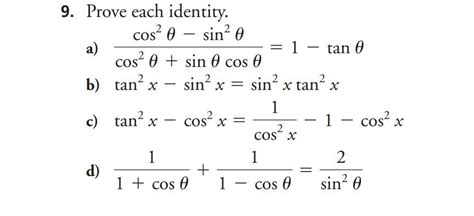 Solved Prove Each Identity A Chegg Com