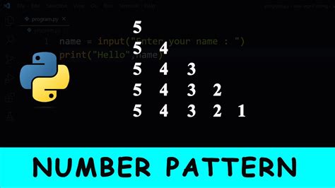 Python Program To Print Number Pattern In Right Triangle Shape 06