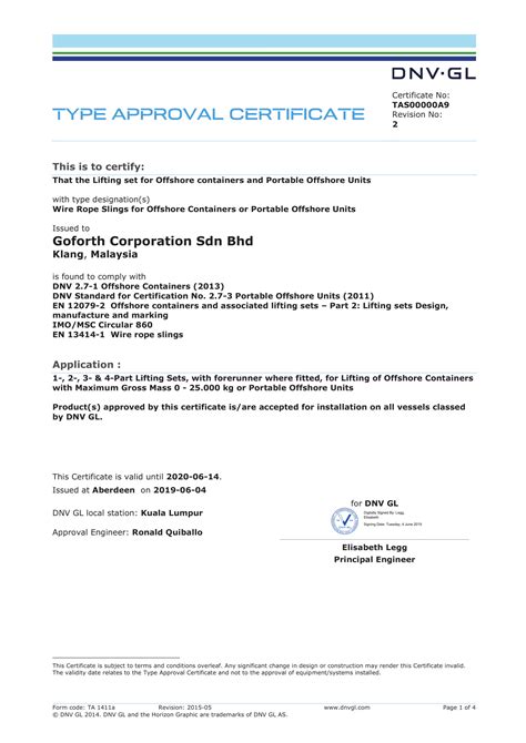 Load Planning Certificate