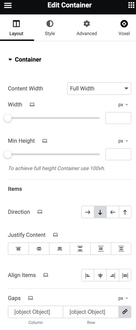 Container Gap On Viewport Sizes Not Desktop Voxel