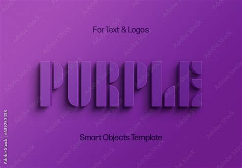 Purple 3d Text Effect Mockup Stock Template Adobe Stock
