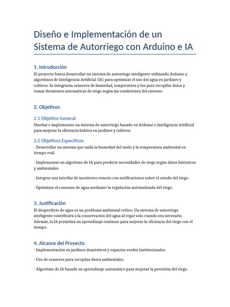 Proyecto Autorriego Arduino Ia Pdf Inteligencia Artificial