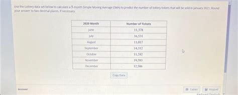 solved use the lottery data set below to calculate a 5