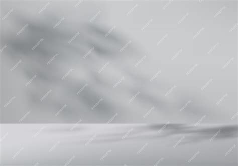3d 회색 배경 디스플레이 포디움 장면과 잎 그림자 플랫폼 검은색과 색 바닥 단순함과 스포트라이트 스타디움 스탠드는 화장품 상을