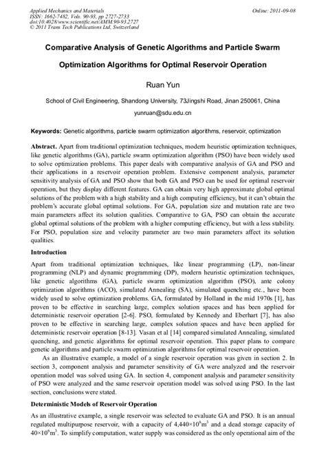 Comparative Analysis of Genetic Algorithms and Particle Swarm ...