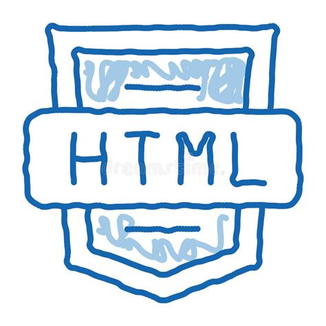 Coding Language Html System Doodle Icon Hand Drawn Illustration Stock