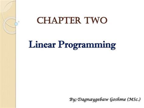 Myp 5 Real Life Linear Programming Ppt