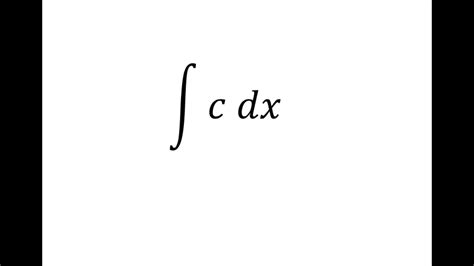 integral of a constant youtube