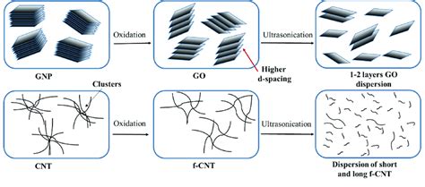 Schematic Representation Of Stages Of Functionalization And Dispersion