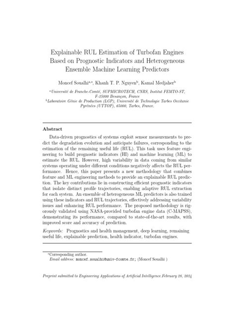 explainable rul estimation of turbofan engines based on prognostic