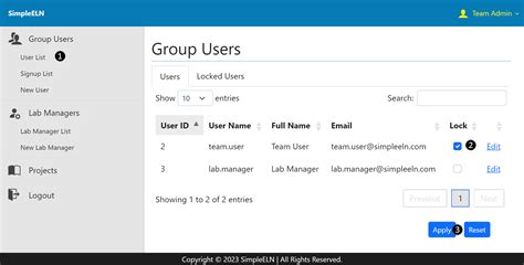 Enable Disable Non Login User Account SimpleELN Documentation