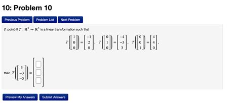 solved 1 point if t r3→r3 is a linear transformation such