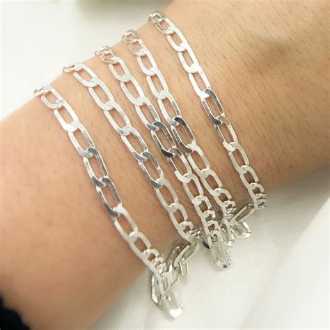 Buy Online Sterling Silver Flat Curb Chain