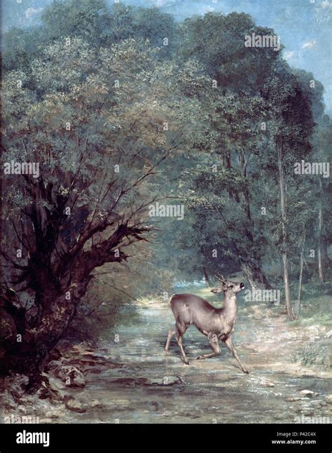 The Hunted Roe Deer On The Alert Spring 1867 111x85 Cm Oil On