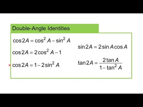 Trigonometry Identities Double Angle Product To Sum And Sum To