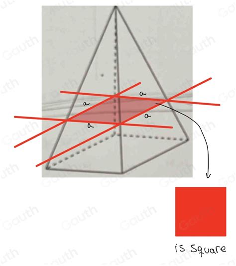 Solved 7 In The Diagram Below A Plane Intersects A Square Pyramid Parallel To Its Base Which