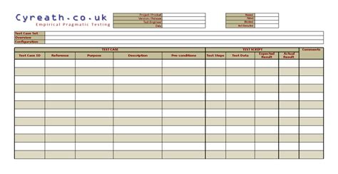 Project Test Case Template Version X X Easily Manage Test Cases