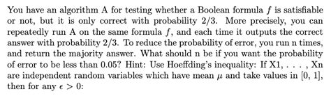 Solved You Have An Algorithm A For Testing Whether A Boolean