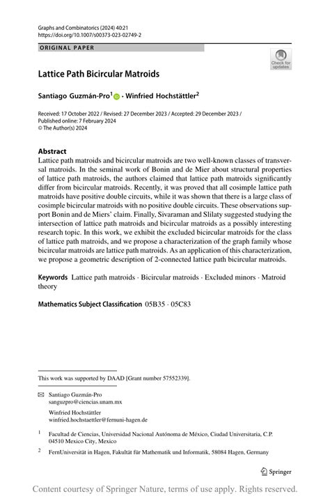 Pdf Lattice Path Bicircular Matroids