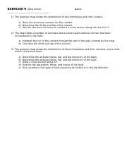 Lab Map Exercise Docx EXERCISE Take Home Name The Geologic Map Shows The