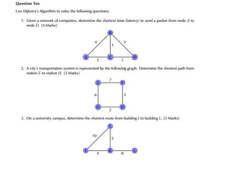Solved Question Ten Use Dijkstras Algorithm To Solve The