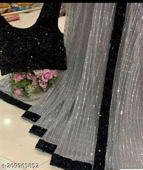 Sequence Embroidery Heavy Net Sari