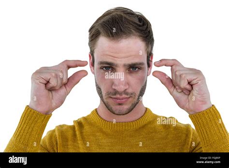 Hipster Man Making Gestures Stock Photo Alamy