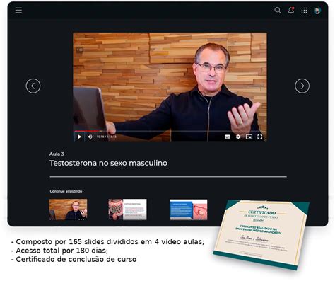 Curso Testosterona no Sexo Masculino Evolução e Aplicações